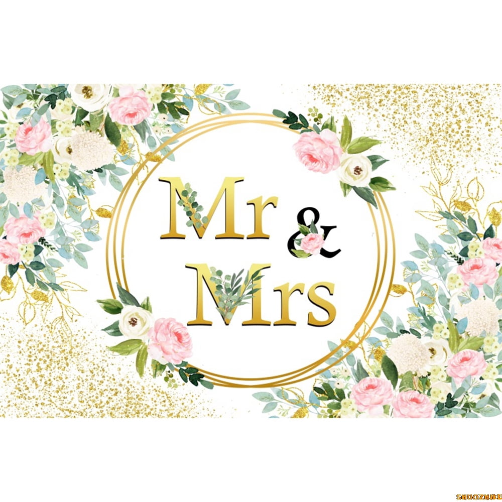Mr & Mrs Wedding Photography Background Flowers Floral Miss to Mrs ...