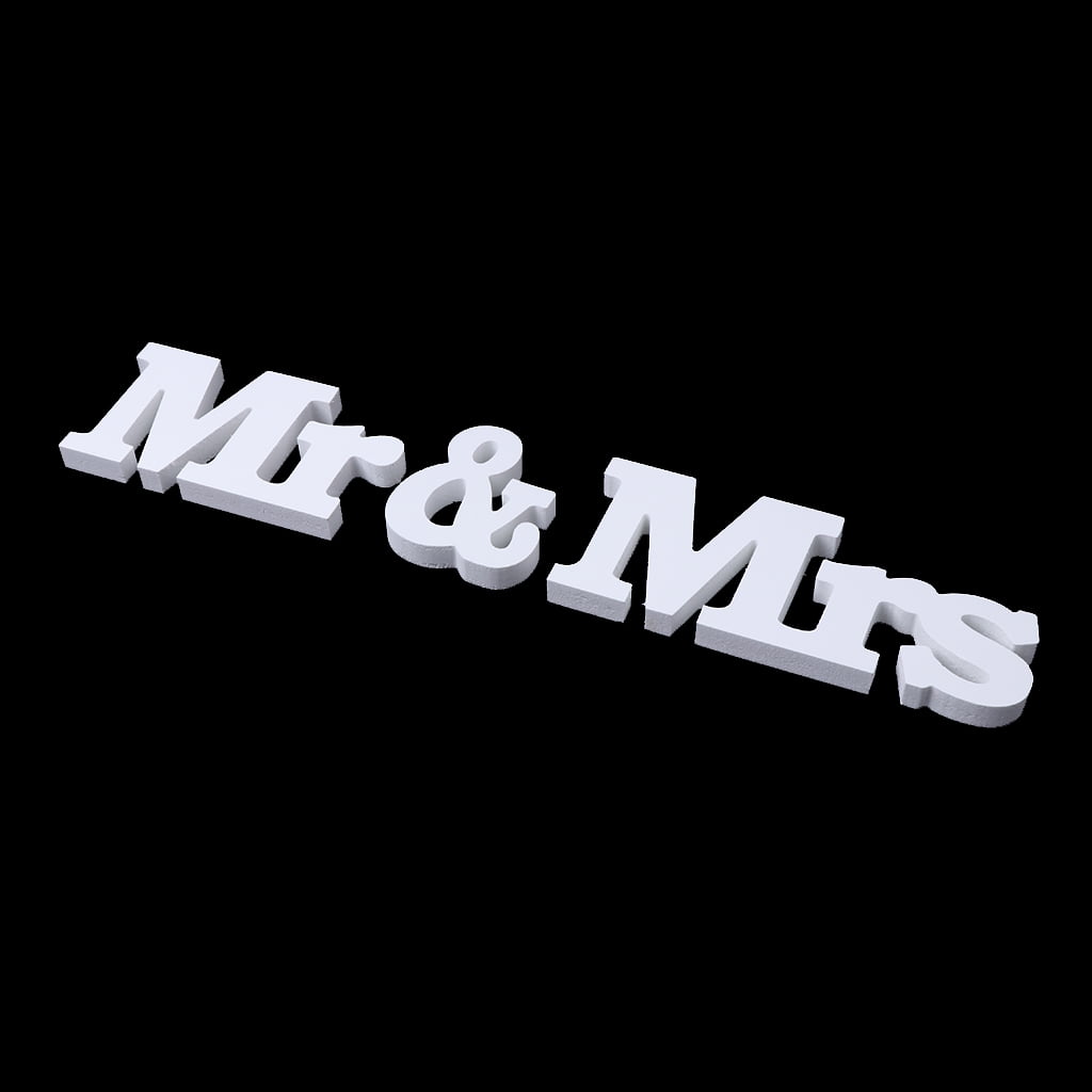 Mr & Mrs Wooden Letters Sign White Table Party Anniversary Decor ...