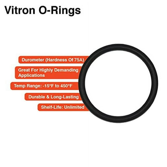 Mr O-Ring 386 Viton O-Ring - 75A Durometer, 17" ID, 17-3/8" OD, 3/16 ...