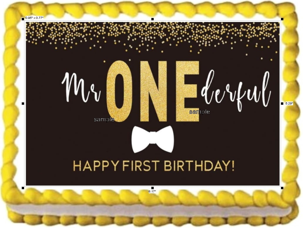 Mr. One-derful 1 Year Edible Image Birthday Cake Topper, by Edible Cake ...