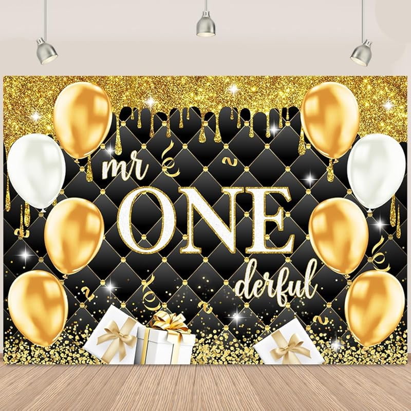 Mr Onederful Birthday Backdrop Blue 1st Birthday Backdrop Boy Blue ...