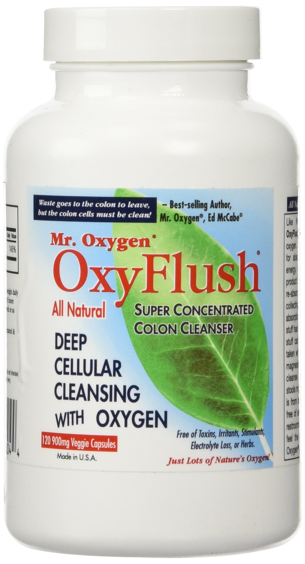 Mr. Oxygen OxyFlush Colon Cleanser Capsules, 120 Count, Digestive ...