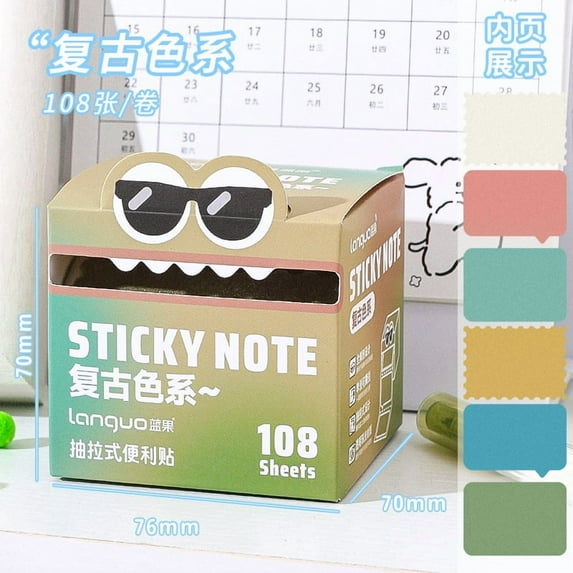Mr. Paper 105/108Sheets/roll Pull-out Sticky Notes Student Stationery ...