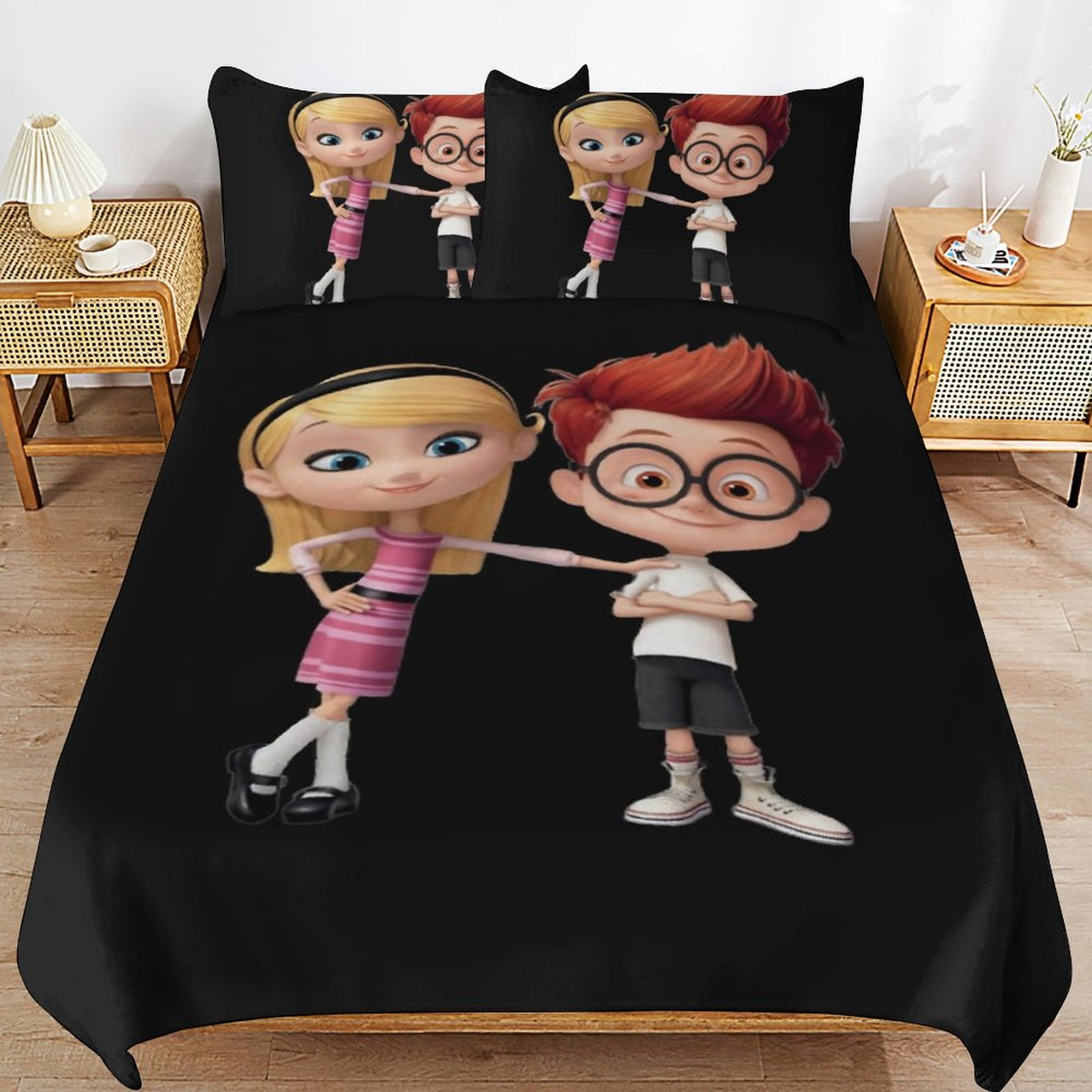 Mr Peabody & Sherman Cartoon 3 Piece Bedding Set, Cute Anime Printed ...