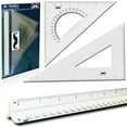 Mr. Pen- Drafting 3 Pc Large Transparent Triangular Ruler Set, Easy ...