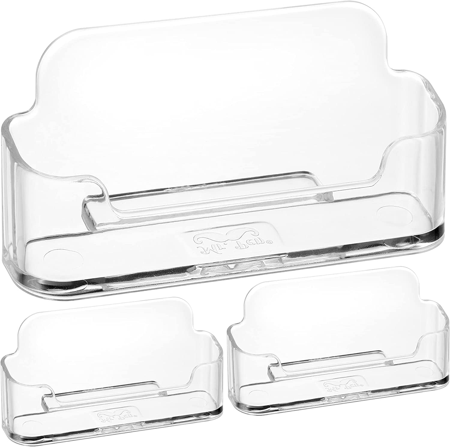 Mr. Pen- 3 Pack Acrylic Business Card Holder for Desk, Office Desktop ...