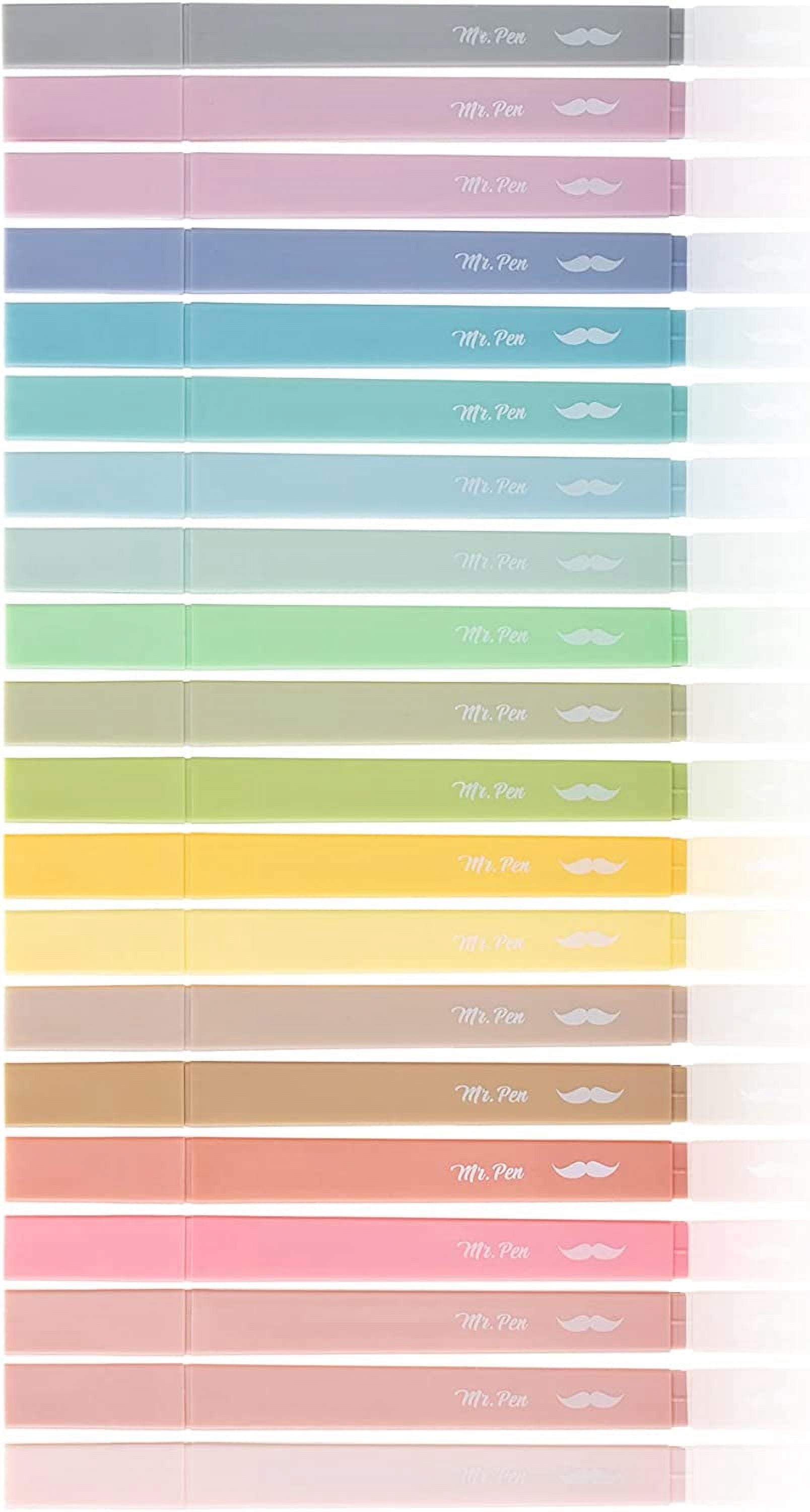 Mr. Pen Aesthetic Highlighters, 20 Pcs, Pastel Colors, No Bleed, Chisel ...