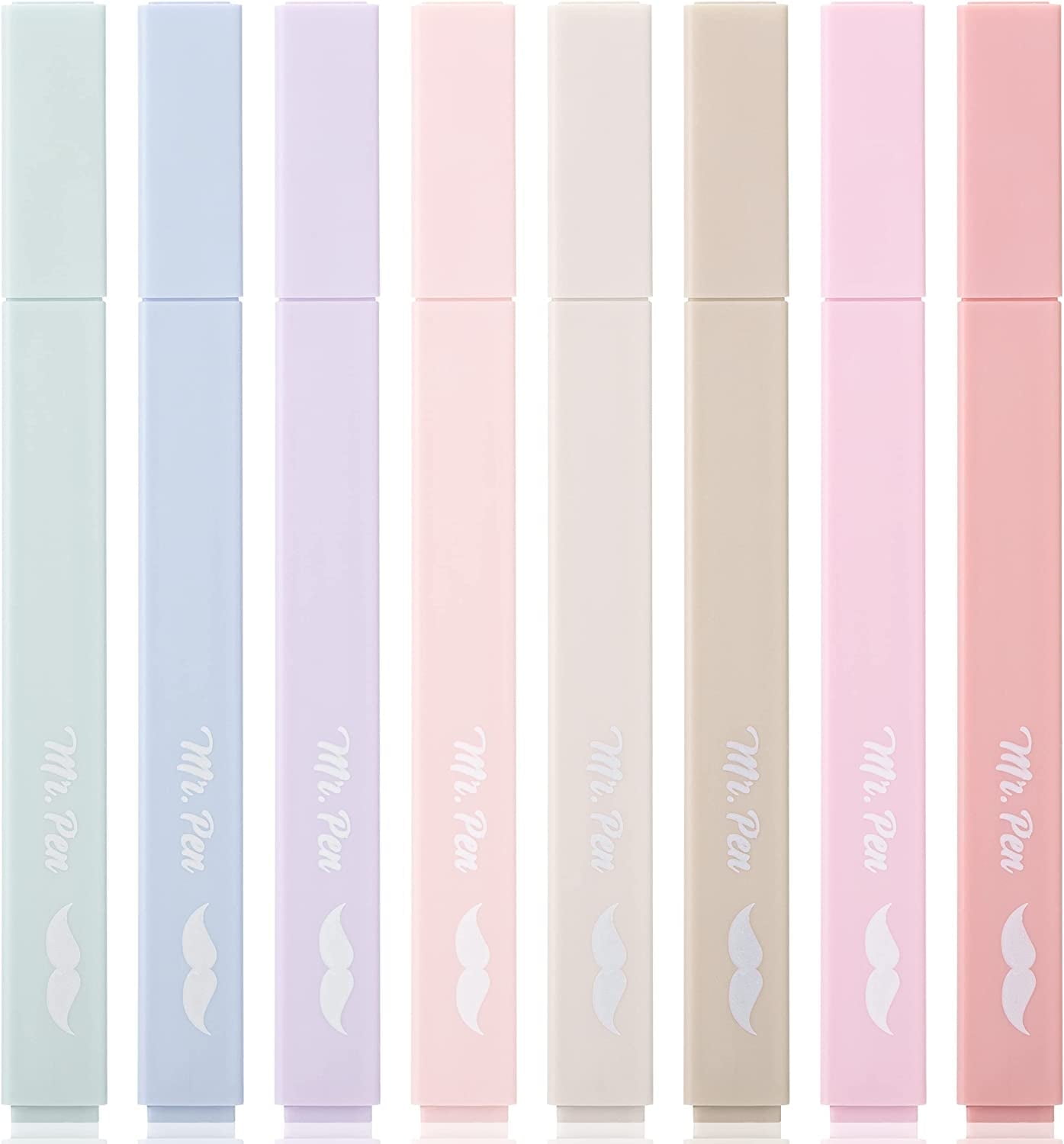 Mr. Pen Aesthetic Highlighters, 8 Pcs, Muted Pastel Colors, Chisel Tip ...