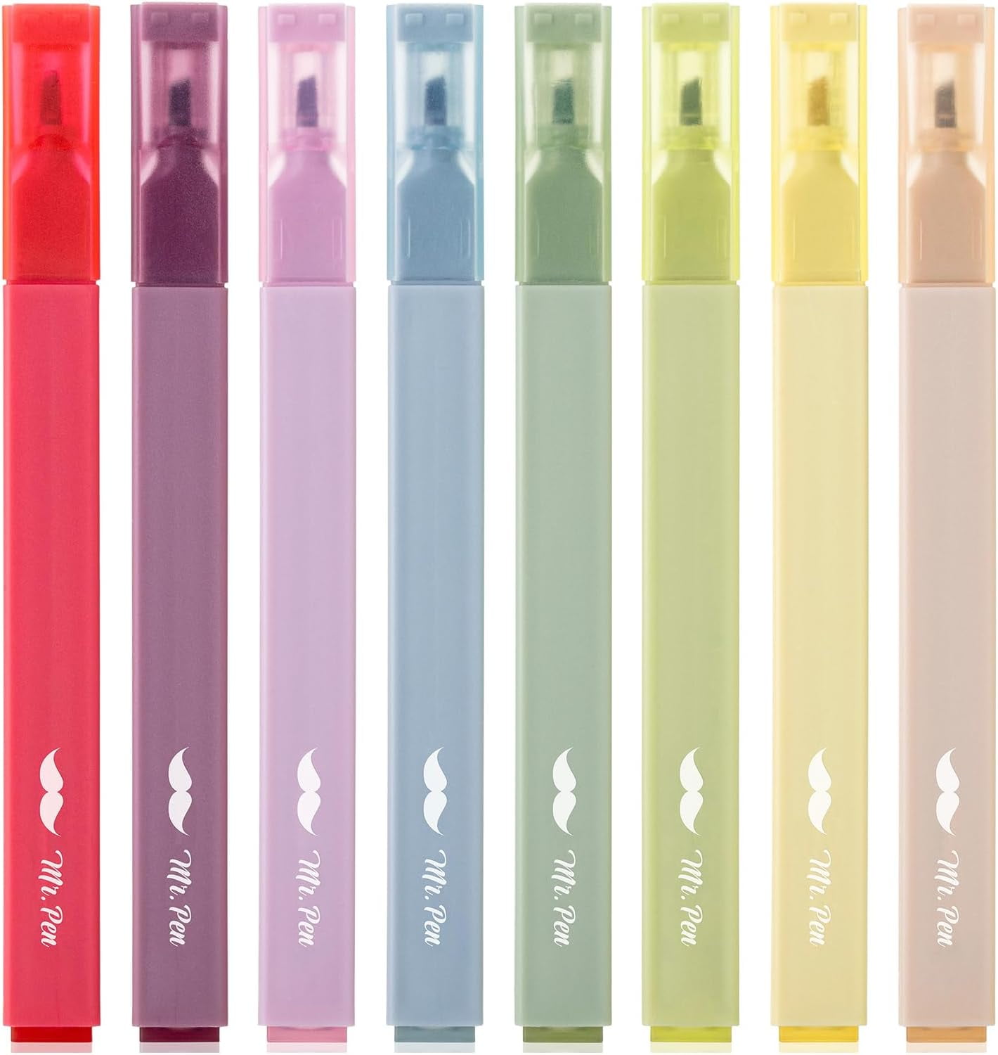Mr. Pen- Aesthetic Highlighters, 8 Pcs, Chisel Tip, Muted Pastel Color ...