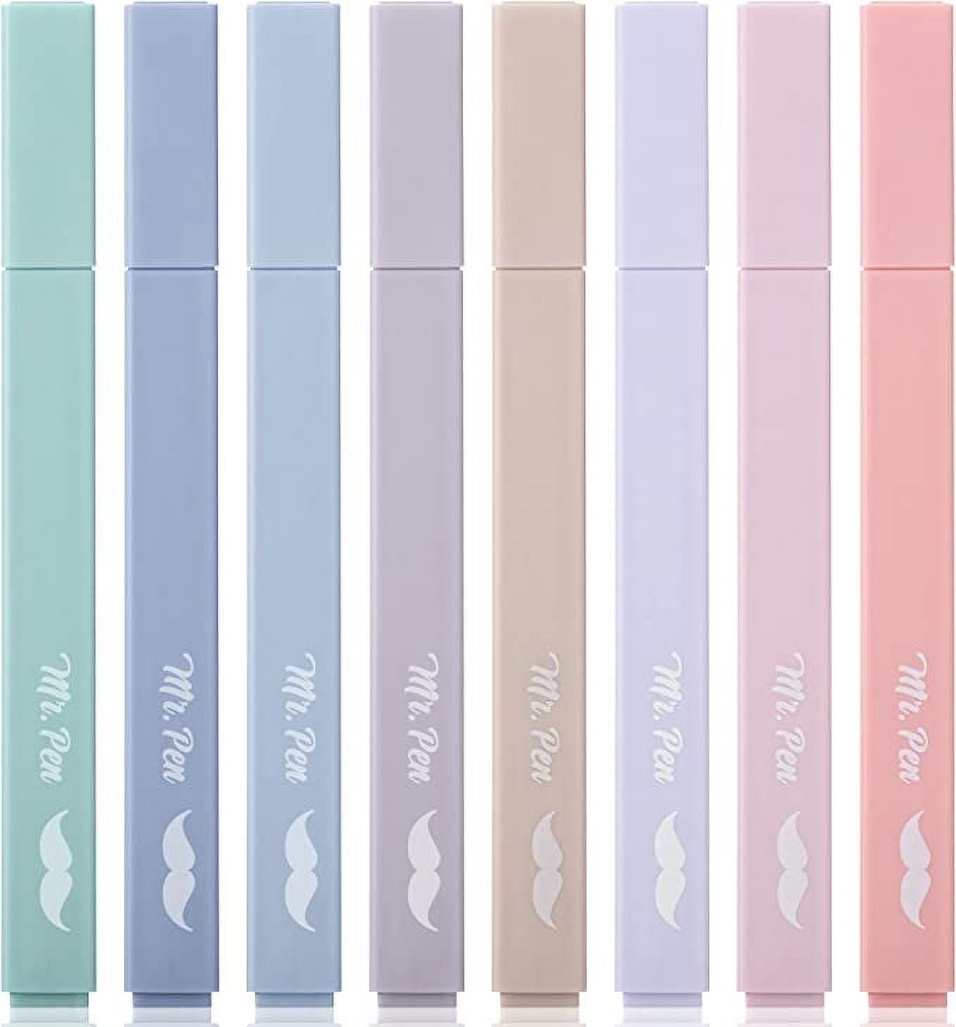 Mr. Pen Aesthetic Highlighters 8 pcs Morandi Colors Chisel Tip Pastel ...