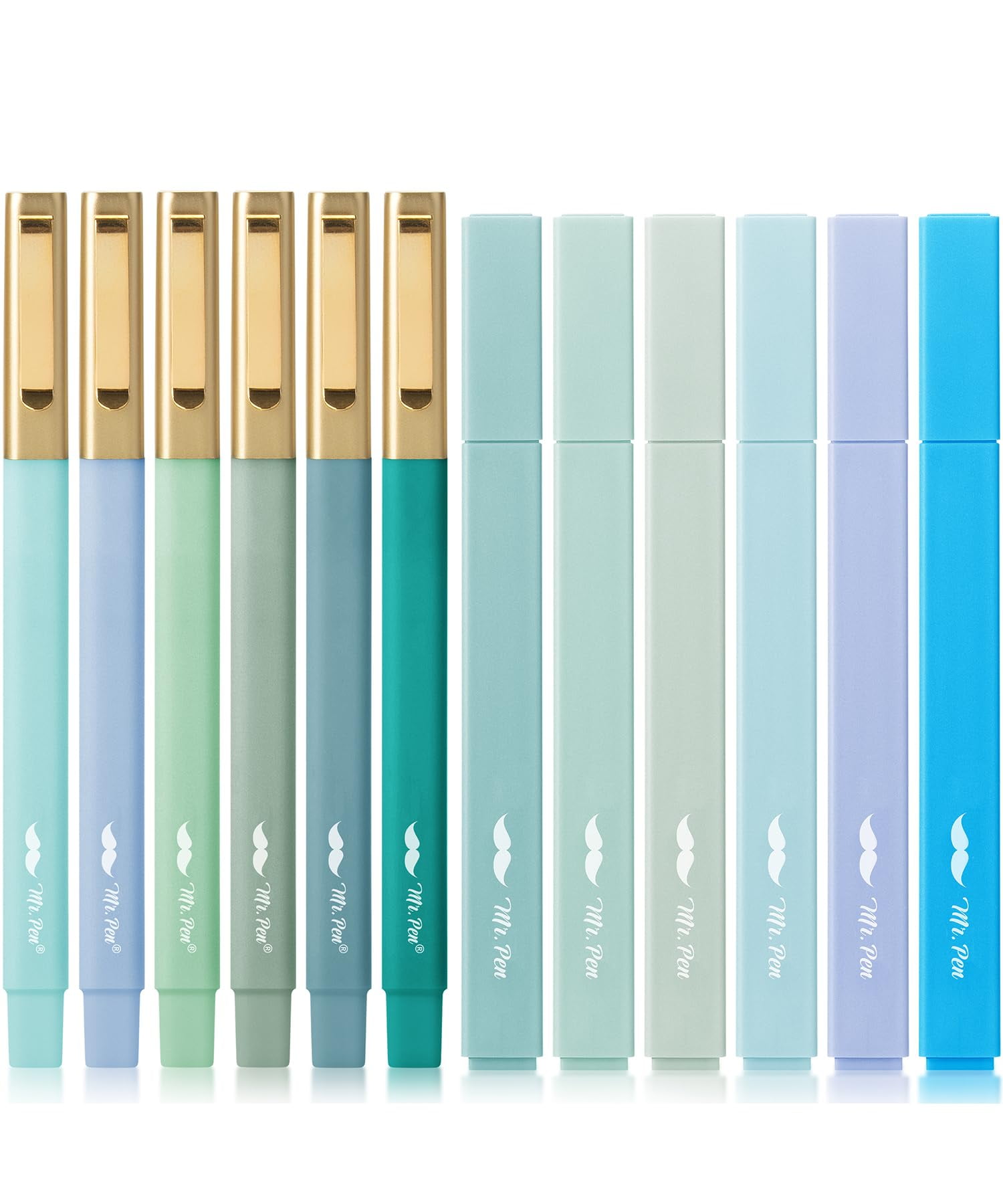 Mr. Pen- Aesthetic Highlighters and Pens No Bleed, 12 Pack, Forest ...