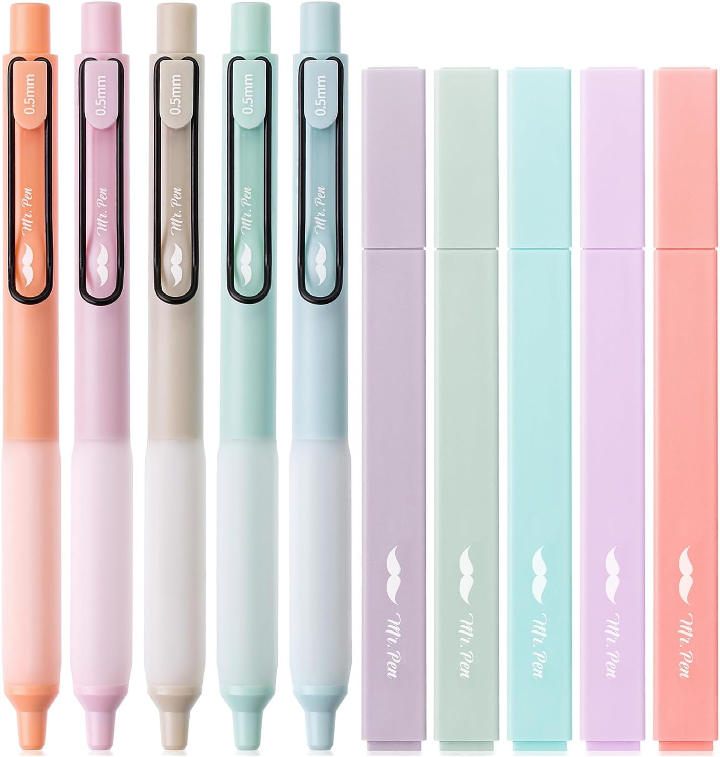 Mr. Pen- Aesthetic Highlighters and Gel Pens, 10 Pack, Morandi Color ...