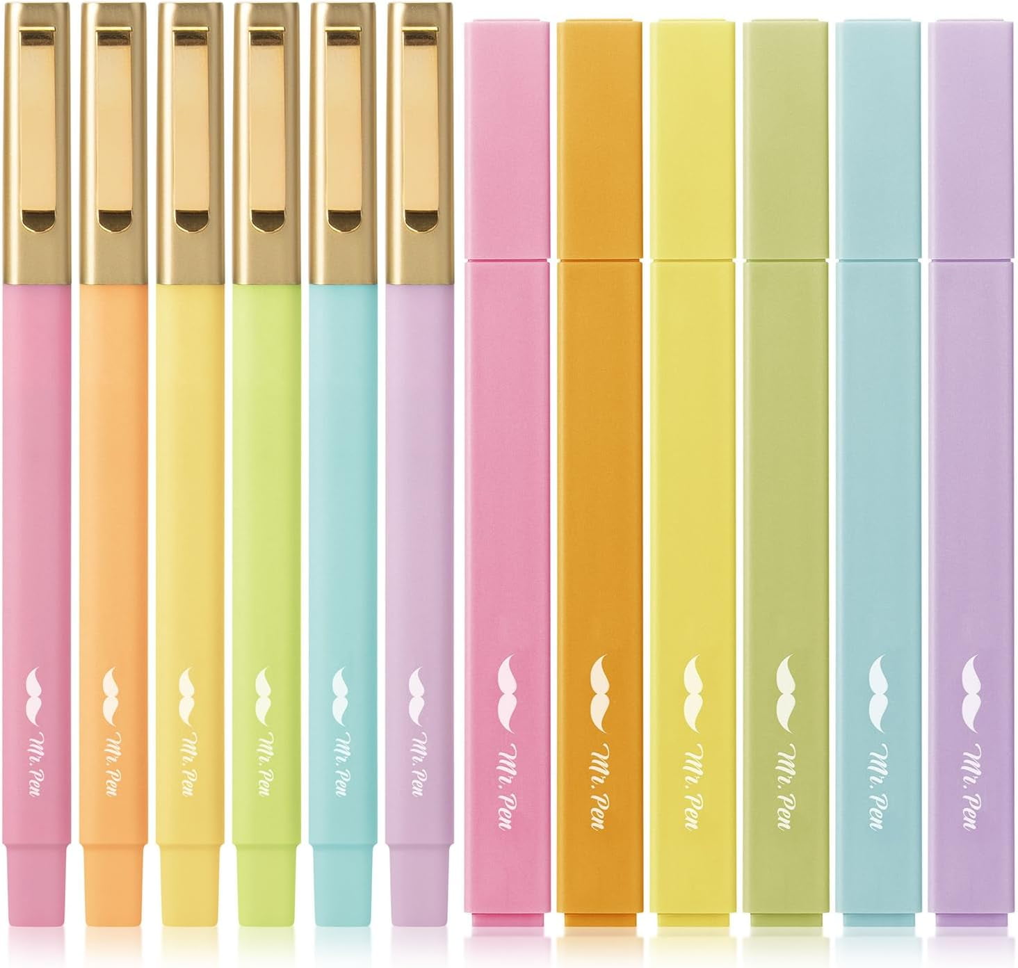 Mr. Pen- Aesthetic Highlighters and Pens No Bleed, 12 Pack, Pastel ...