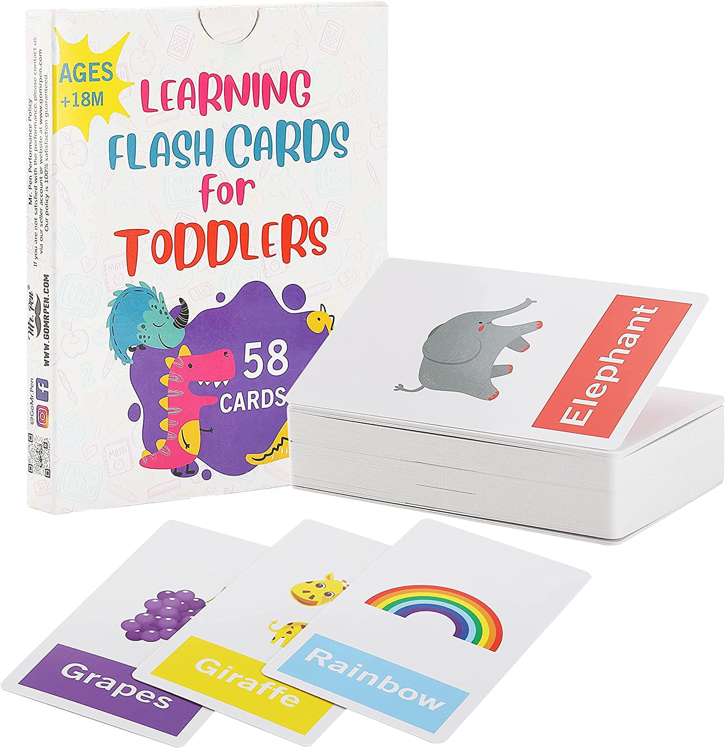 Mr. Pen- Learning Set of Alphabet Flash Cards for Preschoolers, 58 ...