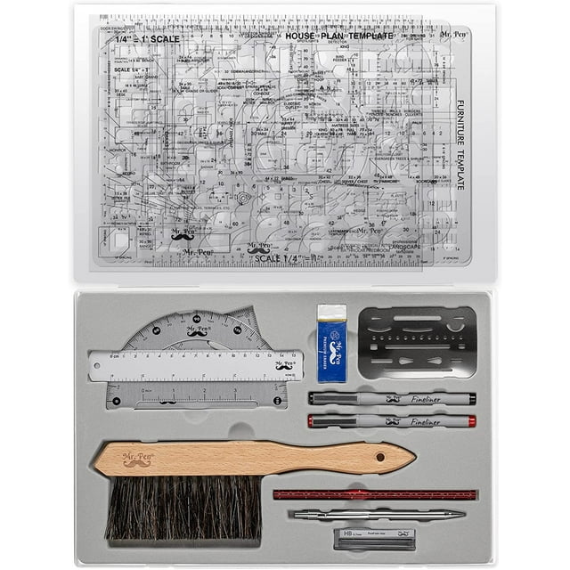 Mr. Pen- Architect Set, Professional Geometry Set, 17 Pcs, Compass and ...
