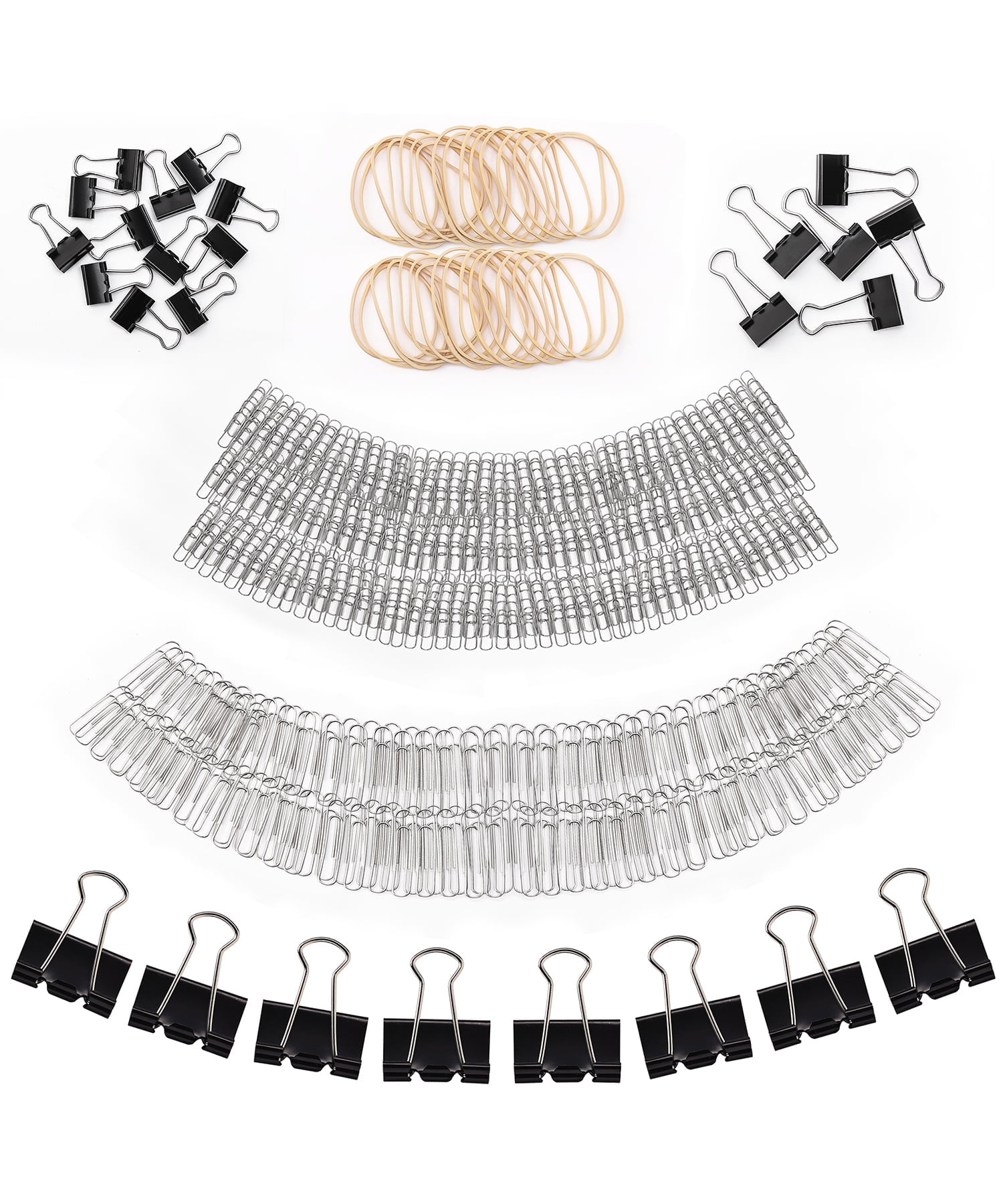 Mr. Pen Assorted Binder Clips Paper Clips Rubber Bands Office Supplies ...