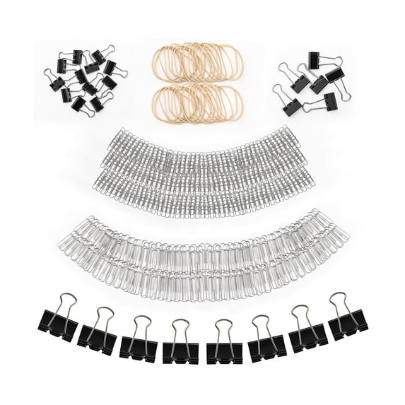 Mr. Pen Assorted Binder Clips Paper Clips Rubber Bands Office Supplies ...