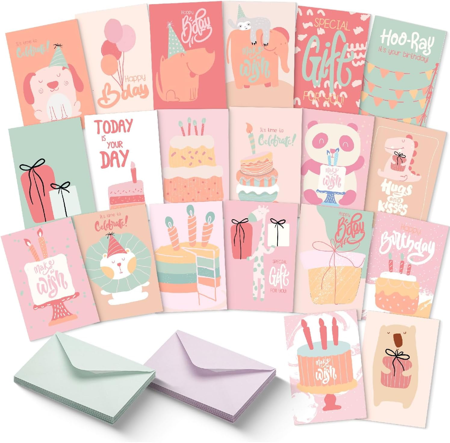 Mr. Pen- Assorted Birthday Cards with Envelopes, 20 Pack, 4 x 6 Inches ...