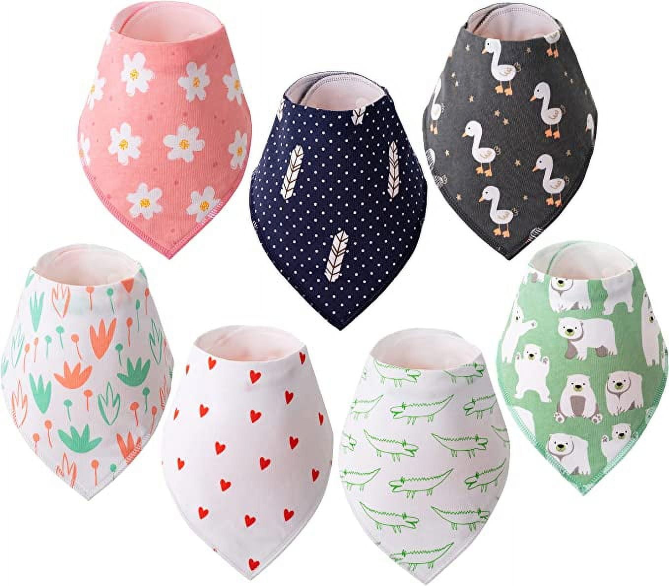 Mr. Pen- 8 Pack Organic Baby Bibs, Bandana Style, Adjustable Snaps, for ...