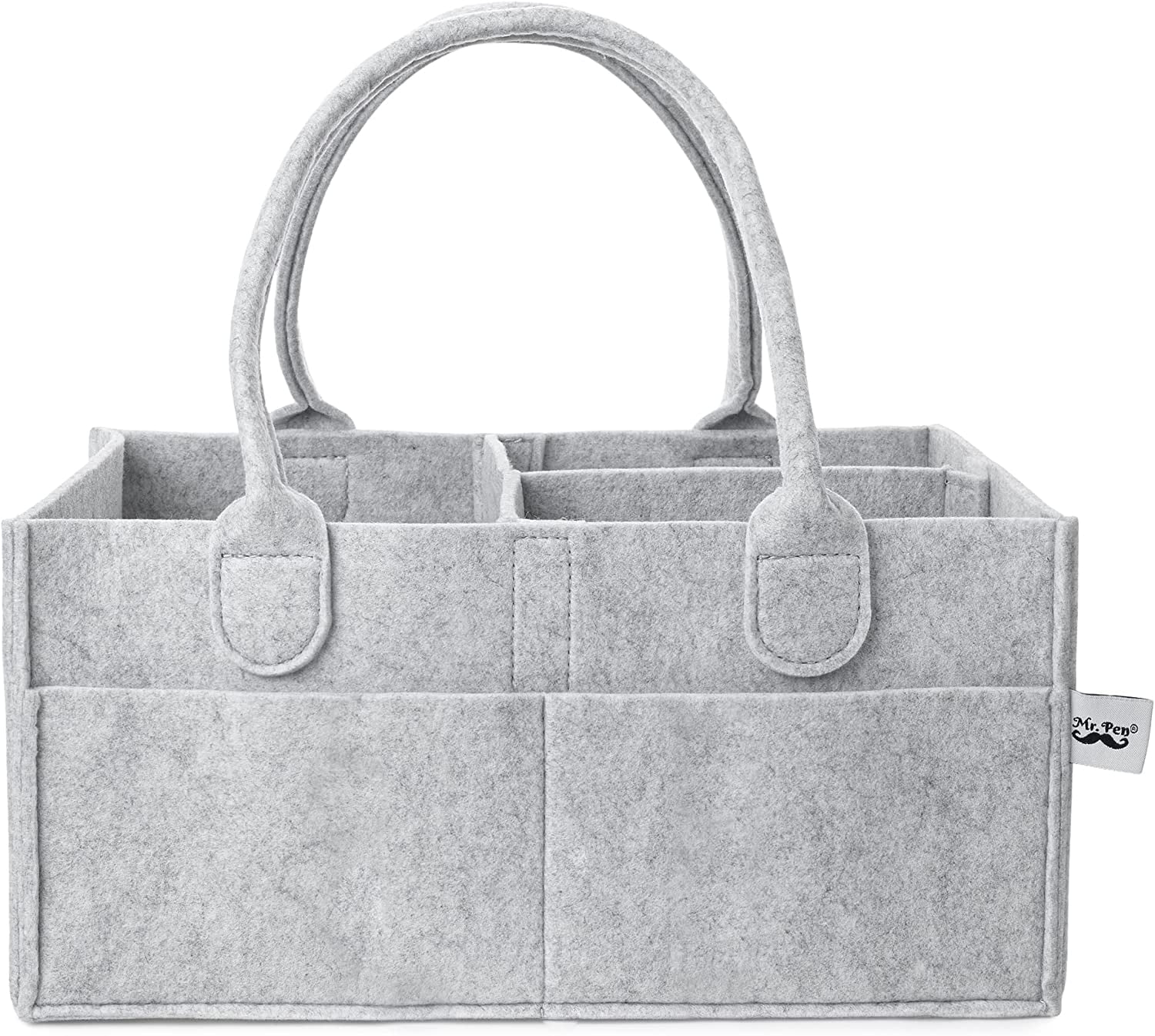 Mr. Pen- Gray Baby Diaper Caddy Organizer with Handles, Diaper Station ...