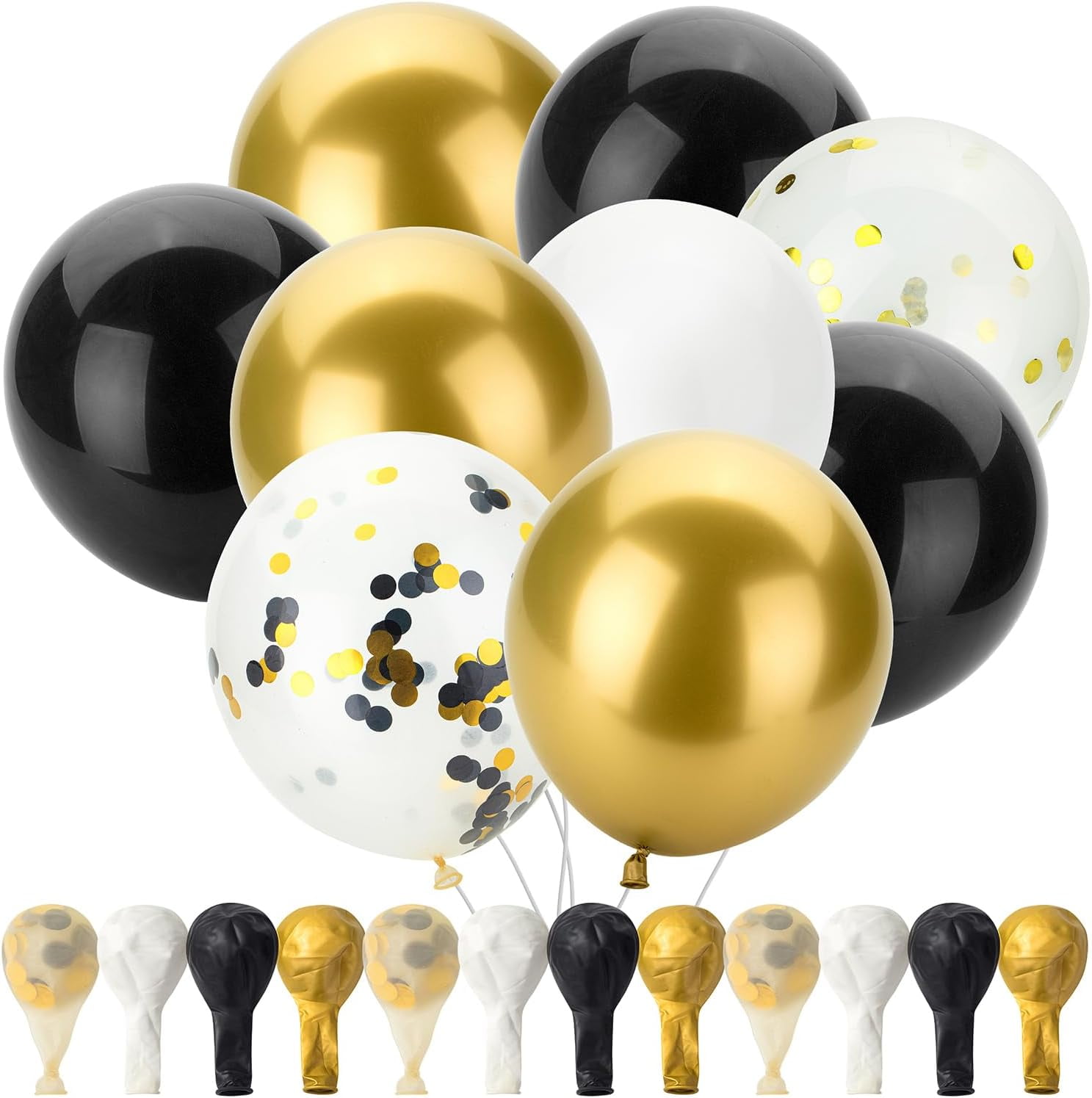 Mr. Pen- Balloons, 12 Inch, 54 Pack, Black, White and Gold balloons ...