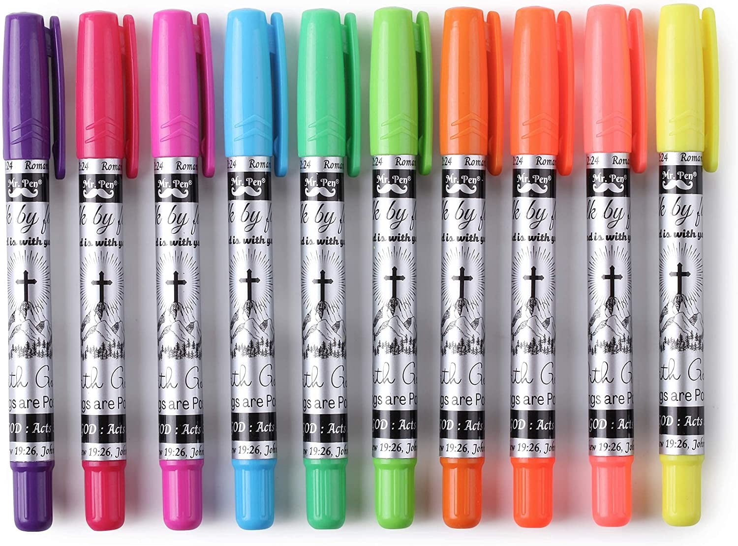 Mr. Pen Bible Gel Highlighters, Assorted Colors, 10 Count - Walmart.com