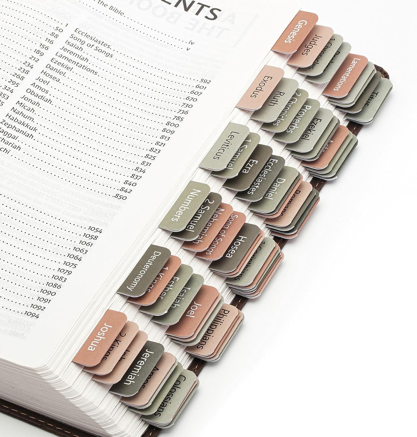 Mr. Pen, Laminated Bible Tabs, 75 Tabs, Green Terracotta, Tearproof ...