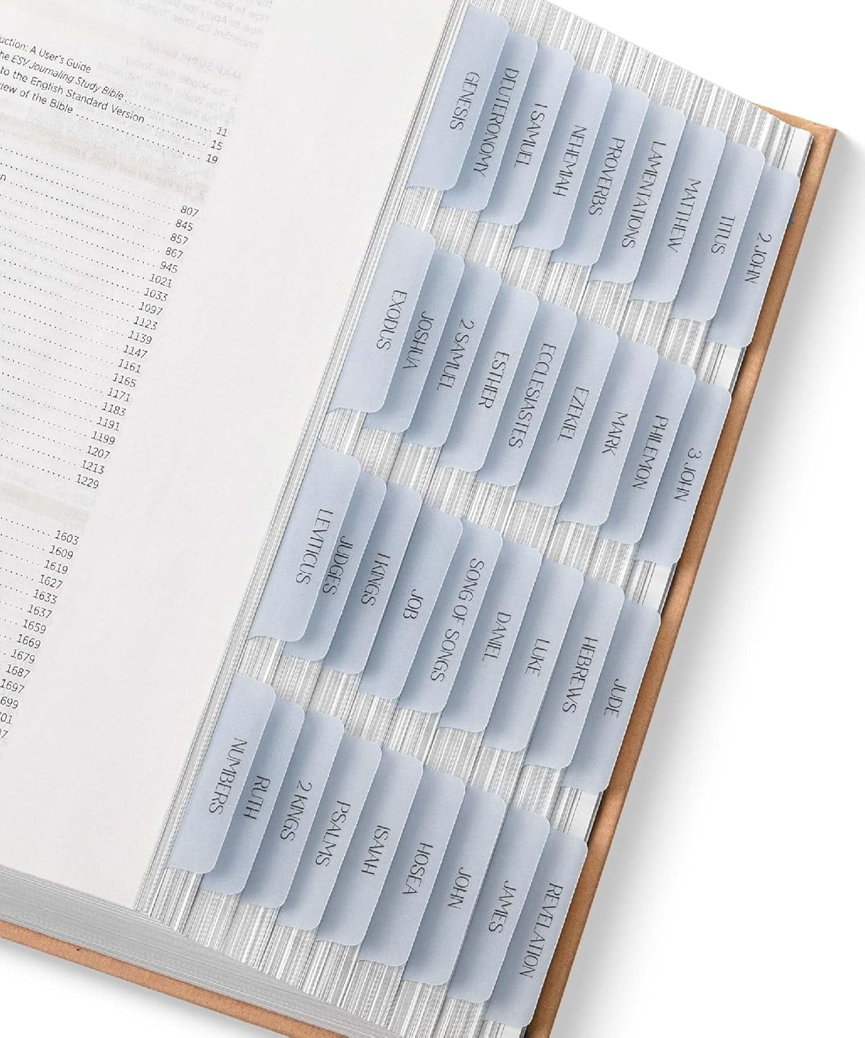 Mr. Pen- Bible Tabs, 75 Tabs, Transparent Dusty Blue Laminated Bible ...