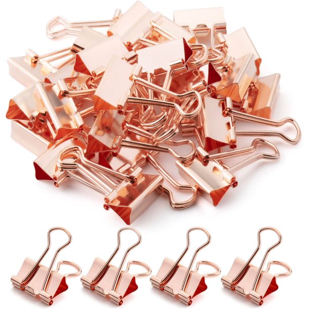 Mr. Pen- Binder Clips, Small Binder Clips, 50 Pack, 0.75 in, Rose Gold ...