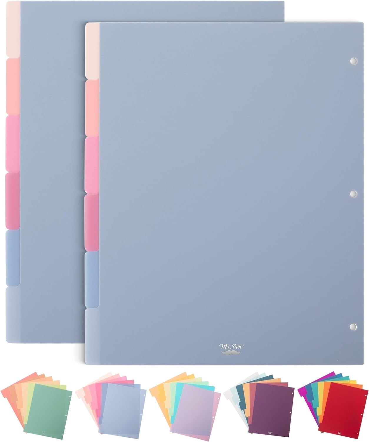 Mr. Pen Binder Dividers Pack of 12, 6-Tab Plastic Dividers for 3 Ring ...