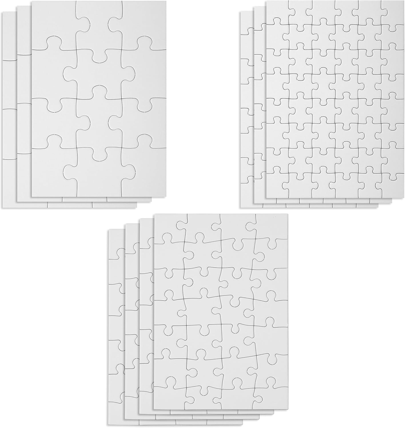 Mr. Pen- Blank Puzzle, 10 Sets, 12/28/48 Pieces/Pack, 8.2" x 5.6 ...