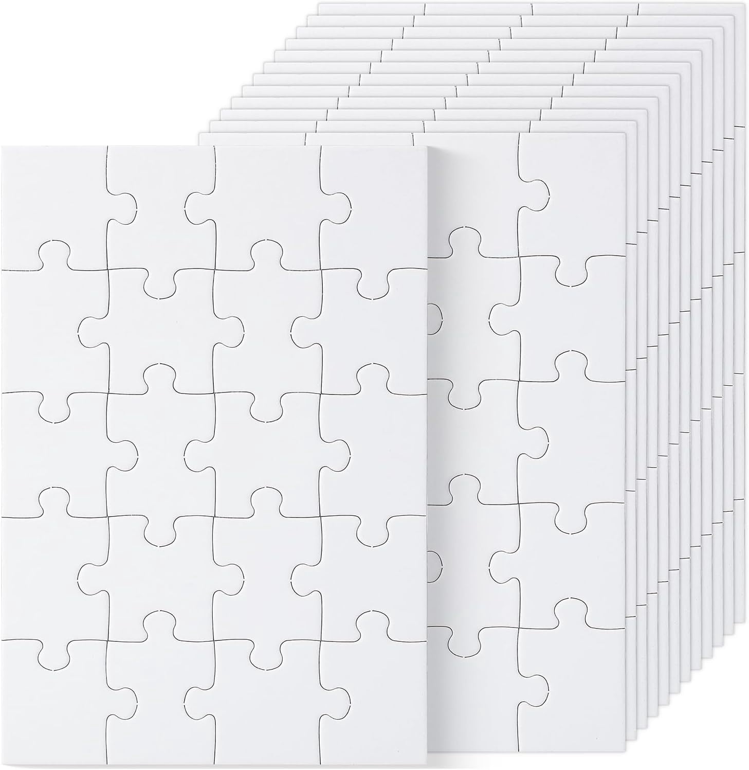 Mr. Pen- Blank Puzzle, 13 Pack, 20 Pieces/Pack, 5.5 x 8.1 Inches, White ...
