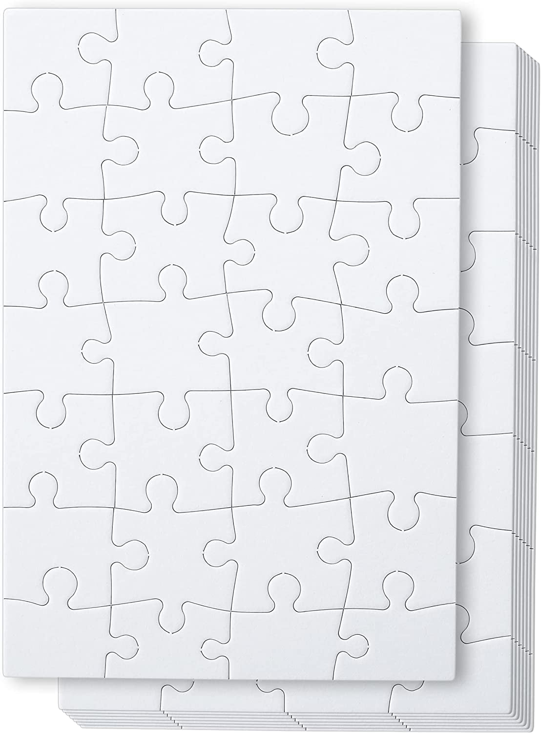Mr. Pen- Blank Puzzle, 8 Pack, 28 Pieces/Pack, 5.5 x 8.1 Inches, White ...
