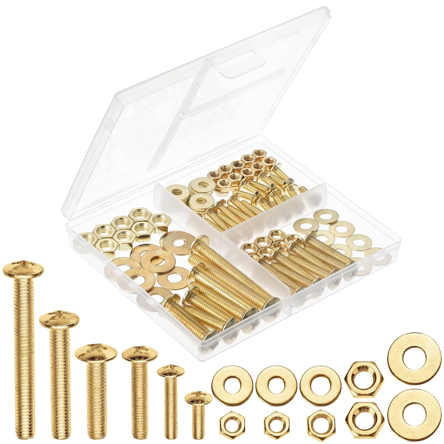 Mr. Pen- Bolts, Nuts, and Washer Assortment Kit, 113 pcs, Gold Nuts and ...