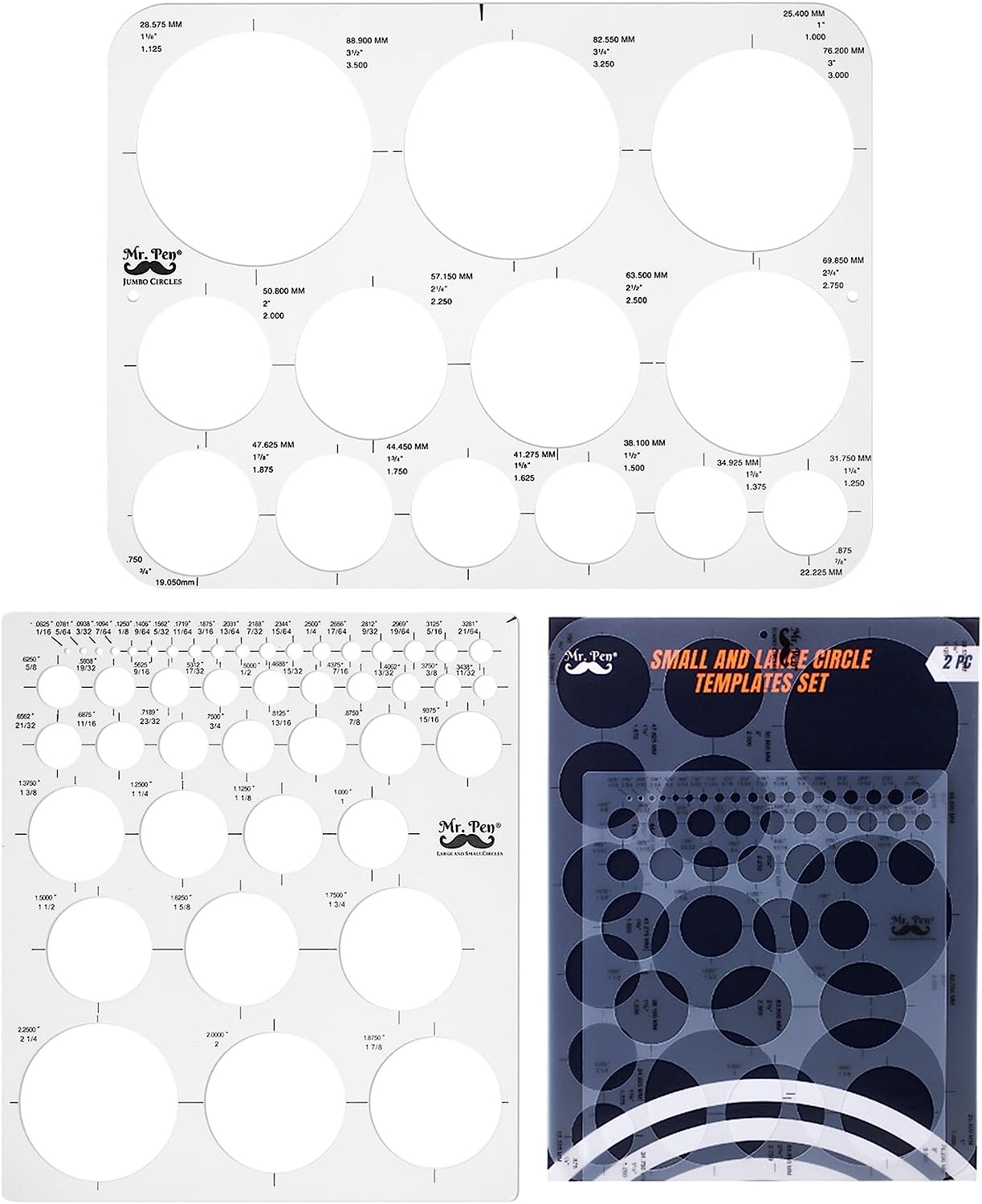 Westcott Circle Template, Large & Small Circles, Plastic, for Craft, 1 ...