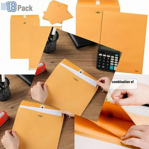 Mr. Pen- Clasp Envelopes18 Pack 9x12 Brown Kraft Letter Size Envelopes ...