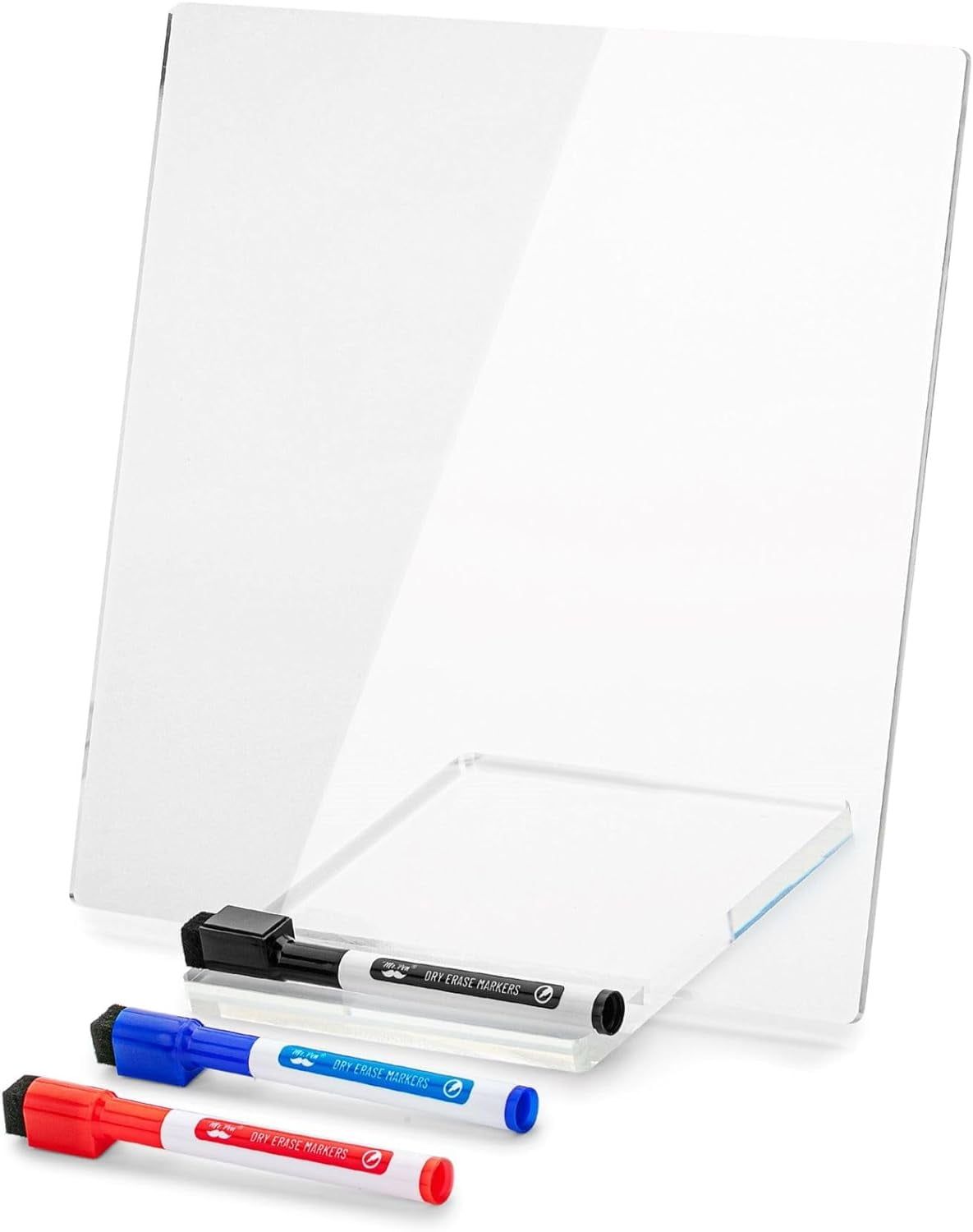 Mr. Pen- Clear Acrylic Board with Stand, 10" x 10", 3 Dry Erase Markers ...
