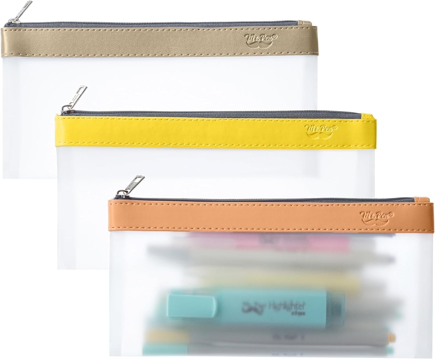 Mr. Pen Clear Pencil Case, Pack of 3 - Walmart.com