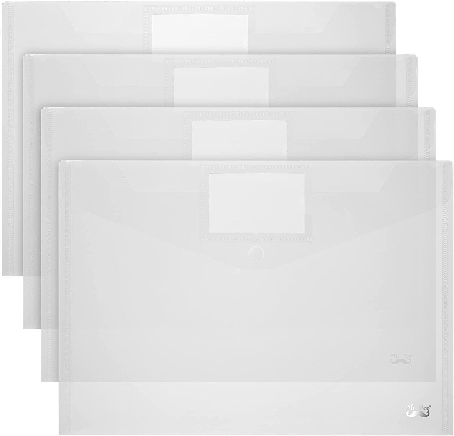 Mr. Pen- Clear Plastic Envelopes, 4 Pack, A4, Letter Size, Plastic ...