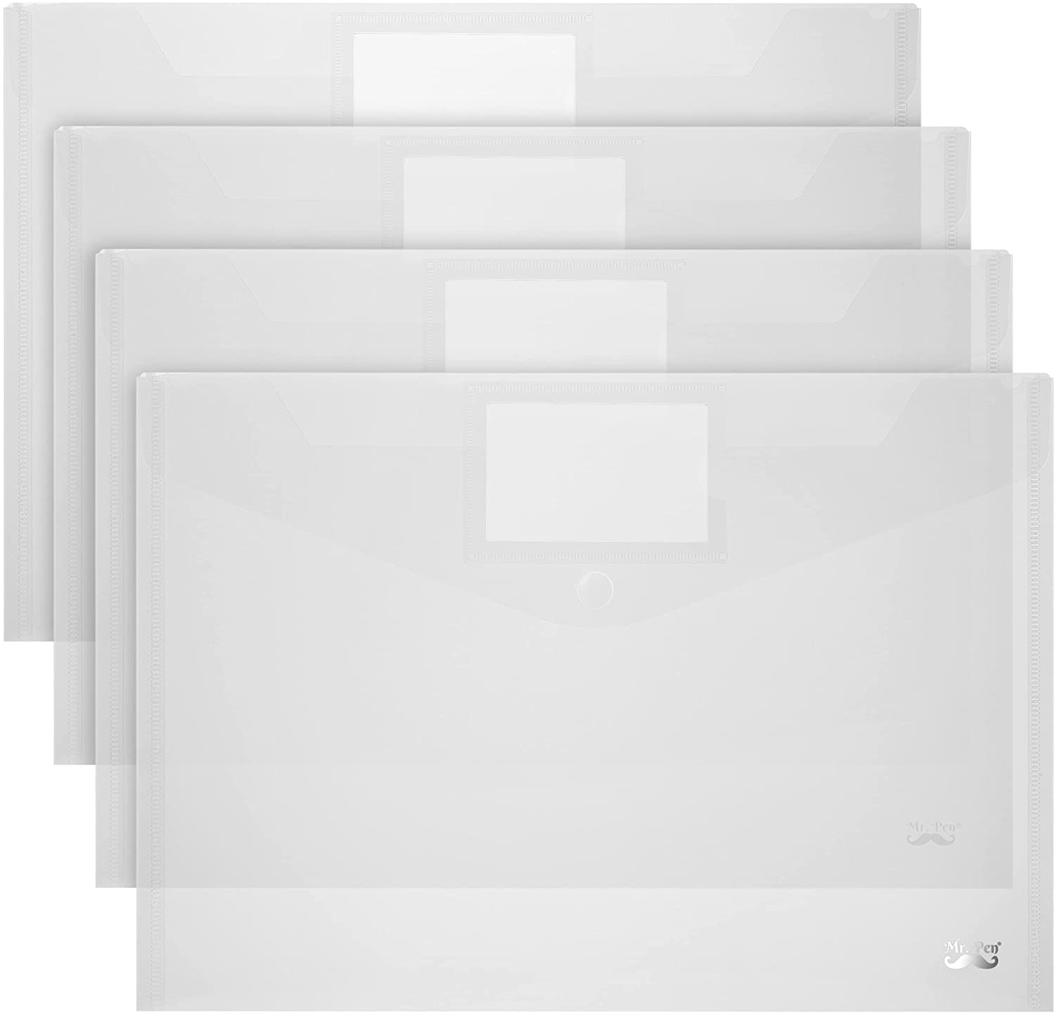 Smead Poly Envelope, 1-1/4" Expansion, String-Tie Closure, Side Load, Letter Size, Clear, 5 per ...
