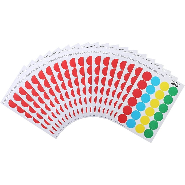 Mr. Pen- Color Coding Labels, 1008 pcs, Assorted Colors, Dot Stickers ...