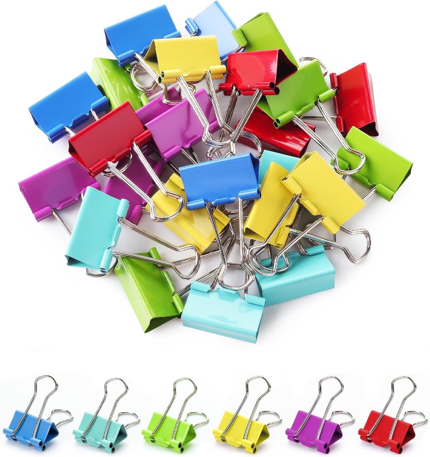 Mr. Pen- Colored Binder Clips, 1.25 inch, 25 Pack, Medium, Color Binder ...