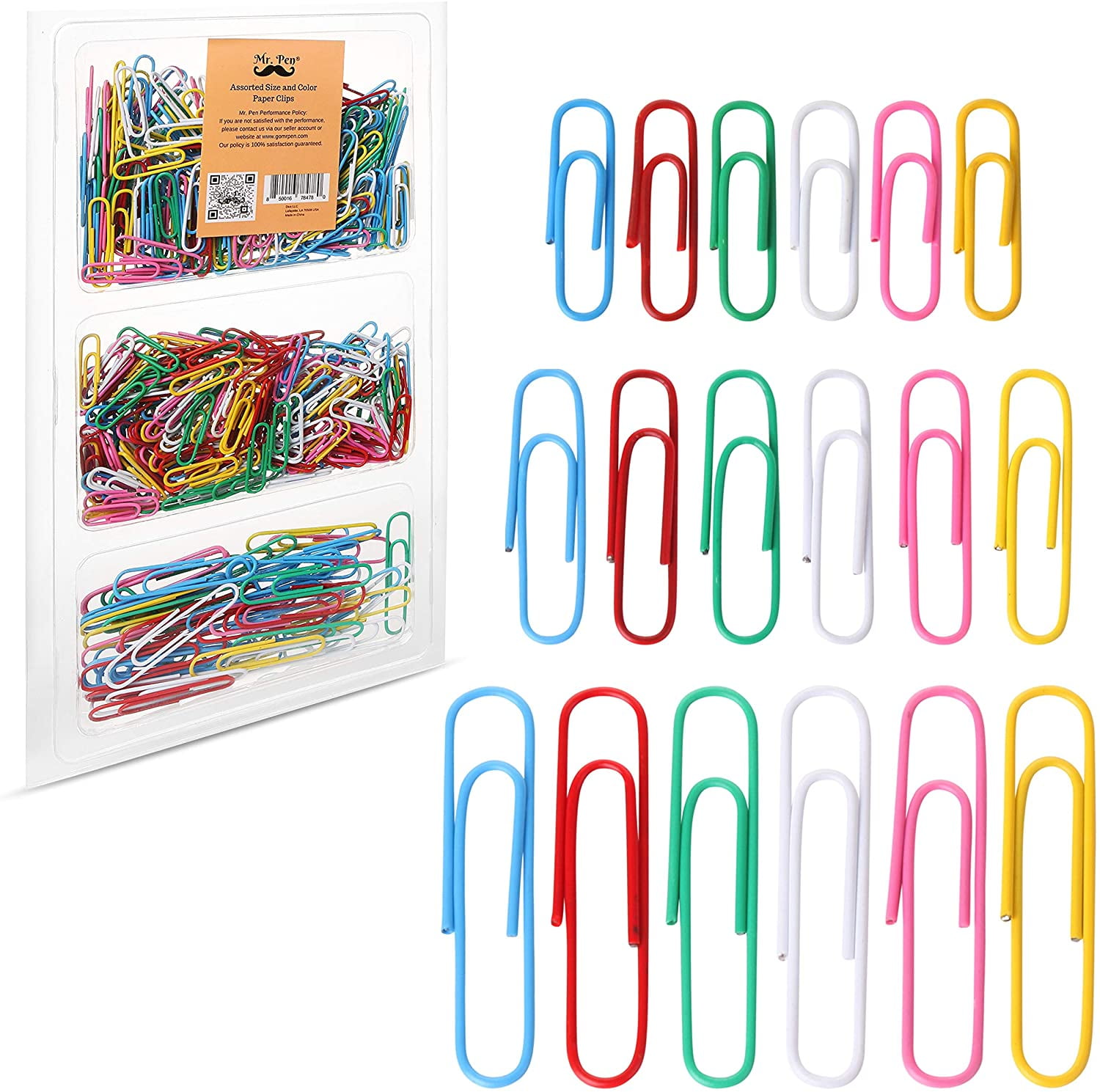 Mr. Pen- Colored Paper Clips, 450 Pack, Paper Clips Assorted Sizes ...