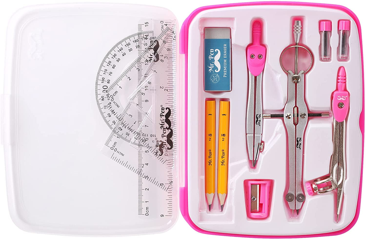 Mr. Pen- 13 Pcs Geometry Set, Compass, Protractor, Math & Drafting ...