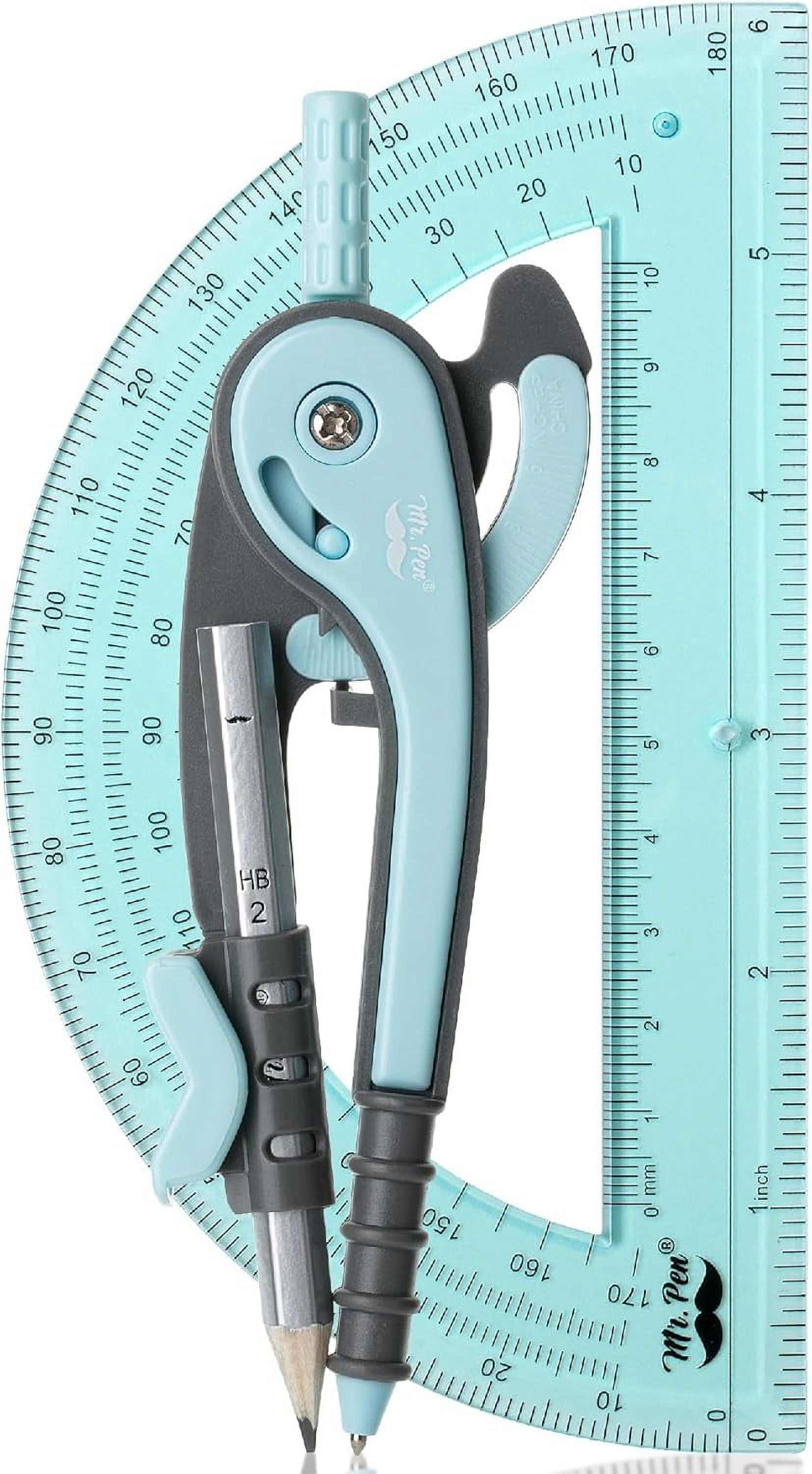 Mr. Pen- Compass and Protractor Set, Sky Blue, Compass Geometry Tool ...