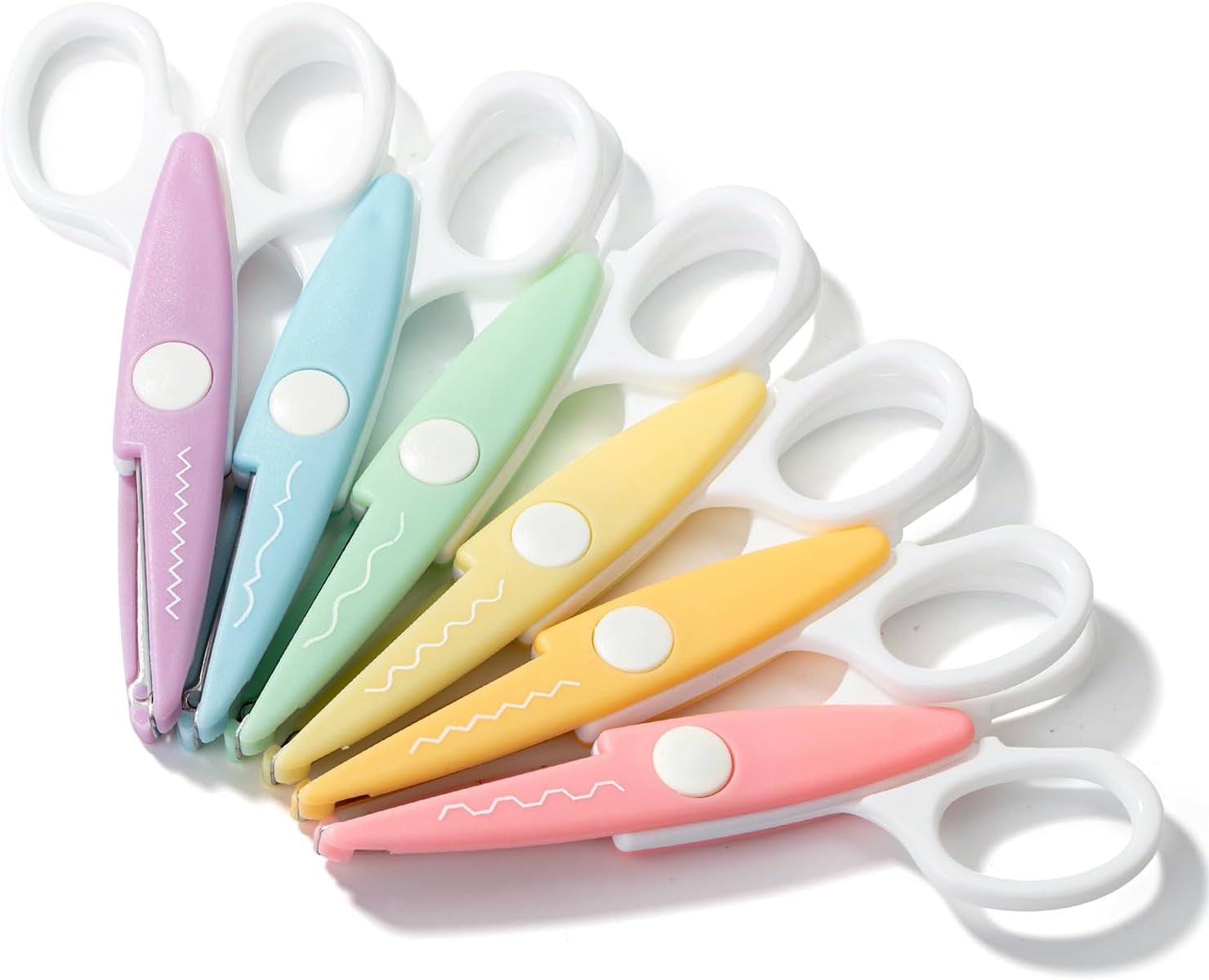 Mr. Pen- Craft Scissors Decorative Edge, 6 Pack, White & Pastel Color ...