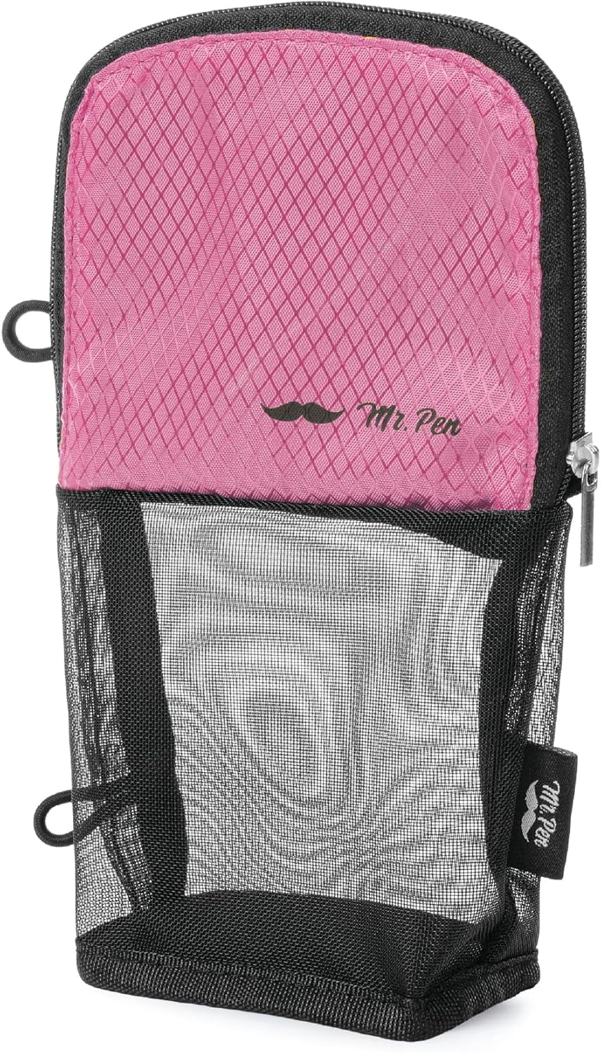 Mr. Pen- Cute Pencil Case Pouch, Sit & Lay Mesh-View Design, Black ...