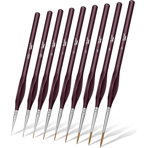 Mr. Pen 9-piece Miniature Detail Paint Brush Set, Fine Tip Sizes for ...