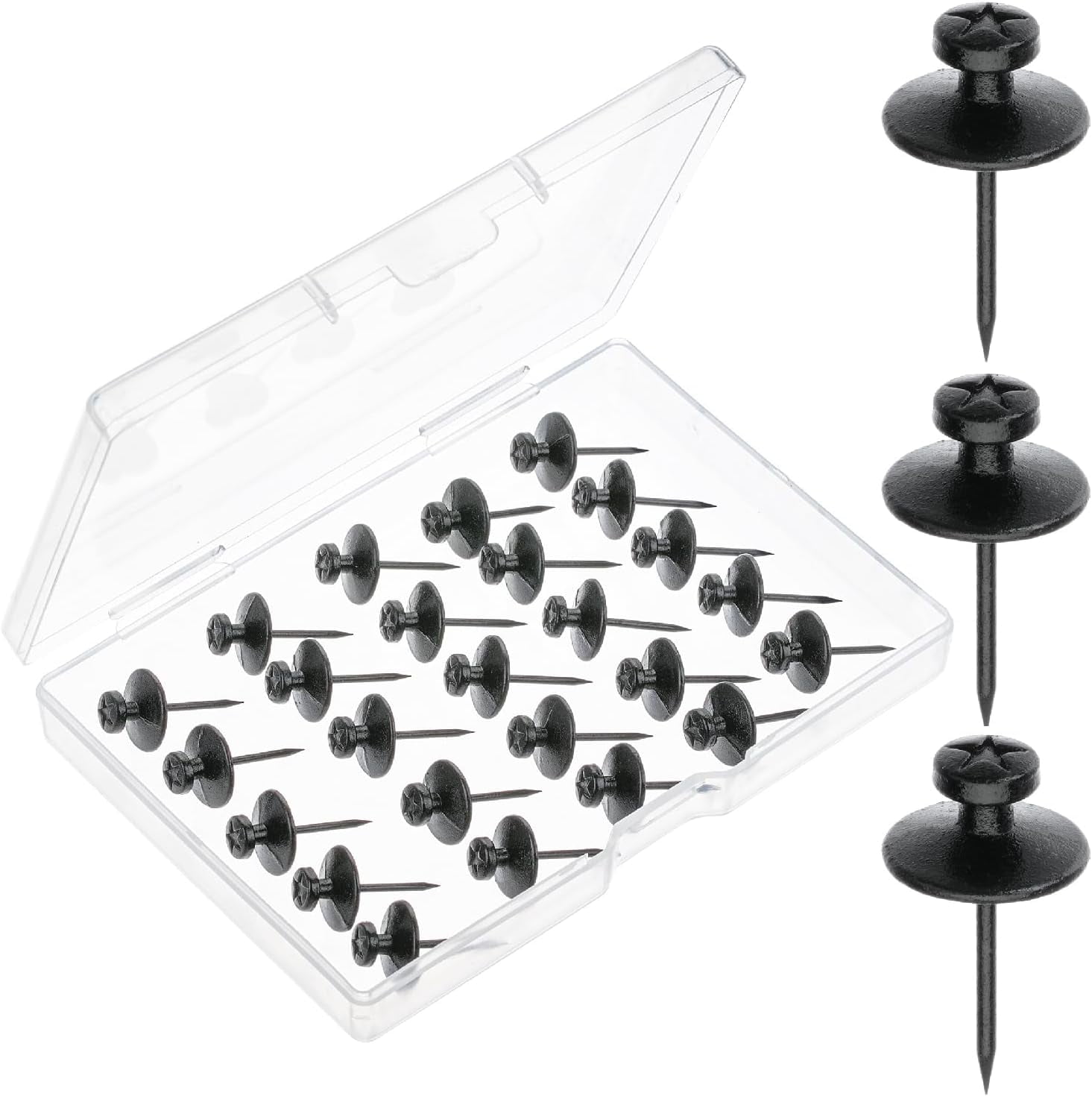 Mr. Pen- Double Headed Picture Hanging Nails, 25 Pack, Black, Picture ...