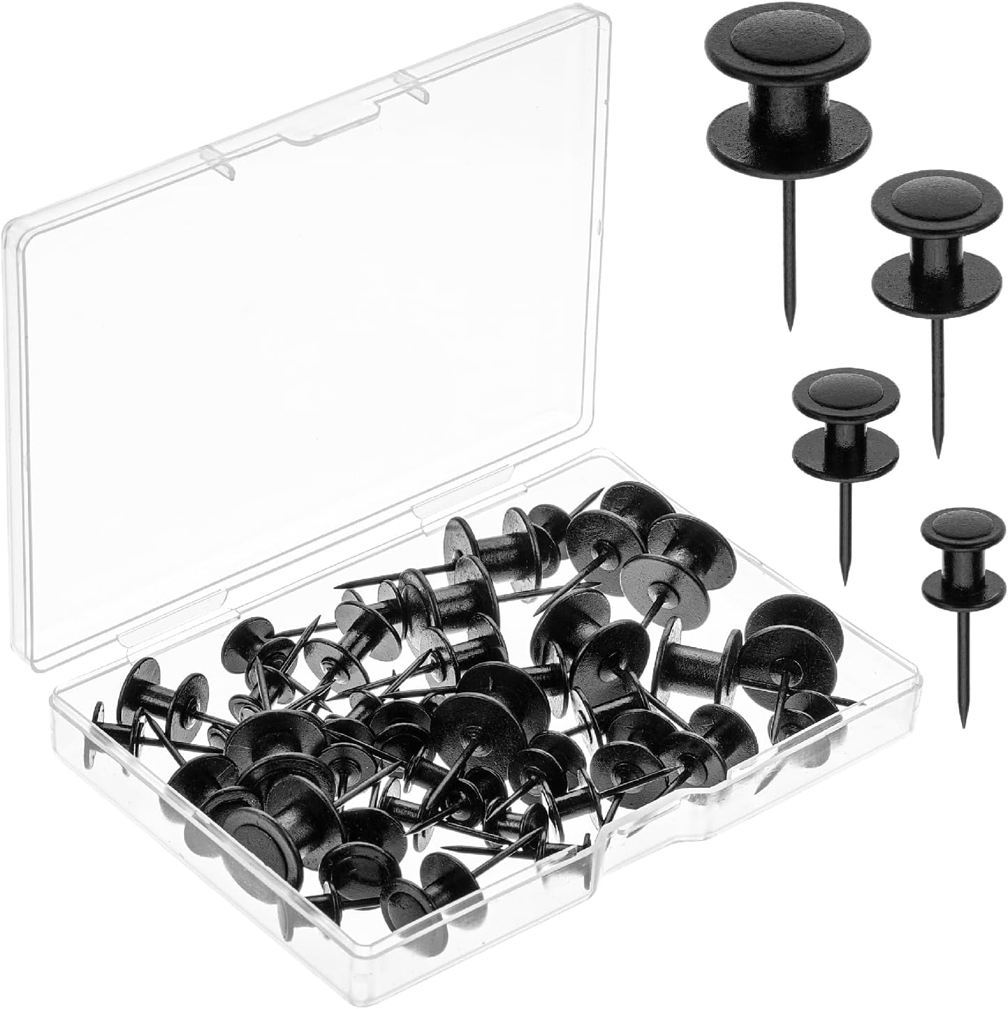 Mr. Pen- Double Headed Picture Hanging Nails, 4 Sizes, 40 Pack, Black ...